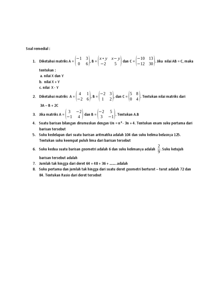 Soal Remedial | PDF | Metode & Bahan Ajar