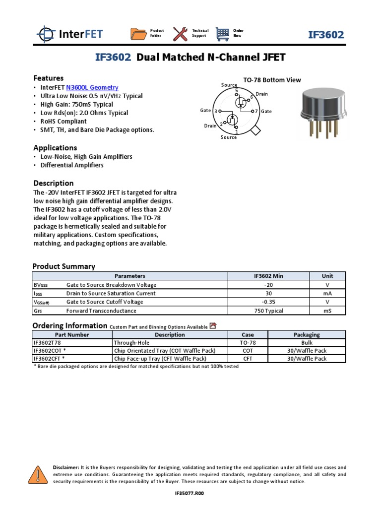 Jfet If3602 Interfet-2887836 | PDF