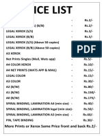 Photocopy Rate List | PDF | Art