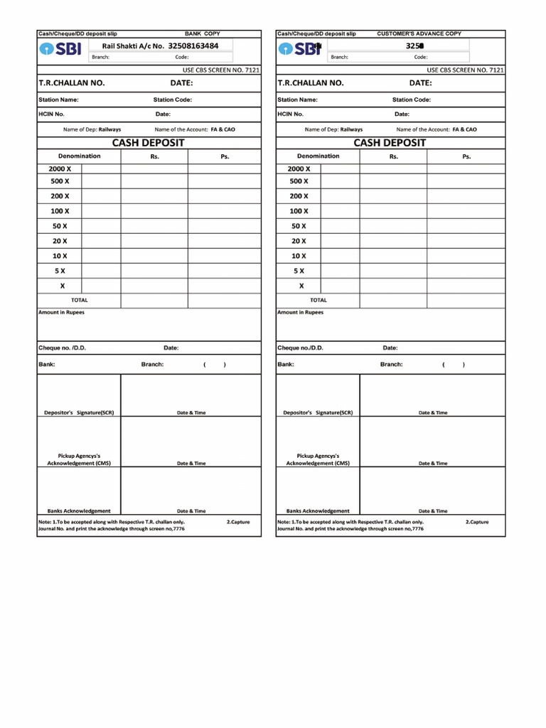 Sbi Challan 2 | PDF