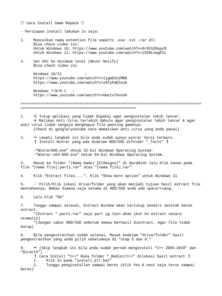 Cara Install Game Repack (ElAmigos) (Harddisk or SSD) | PDF