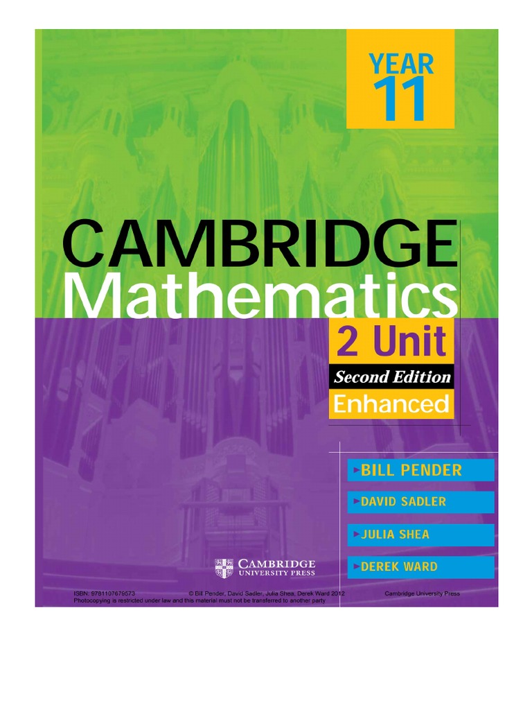 Cambridge Mathematics 2 Unit Advanced - Year 11 - 2nd Edition | PDF