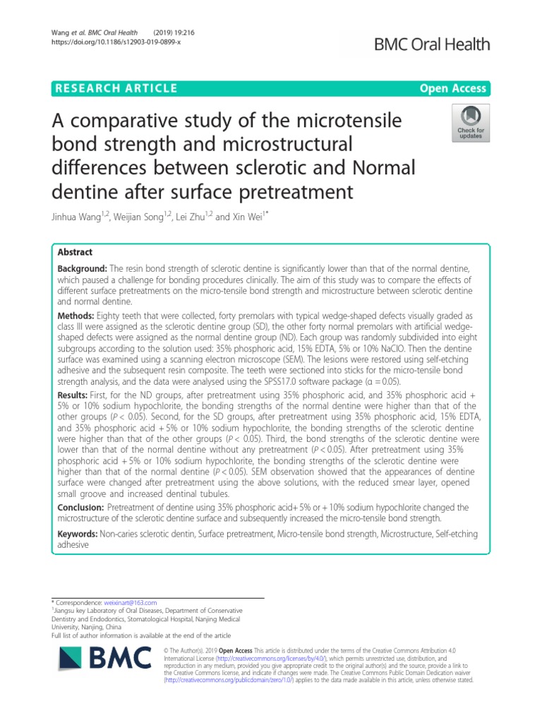 A Comparative Study of The Microtensile Bond Strength and ...