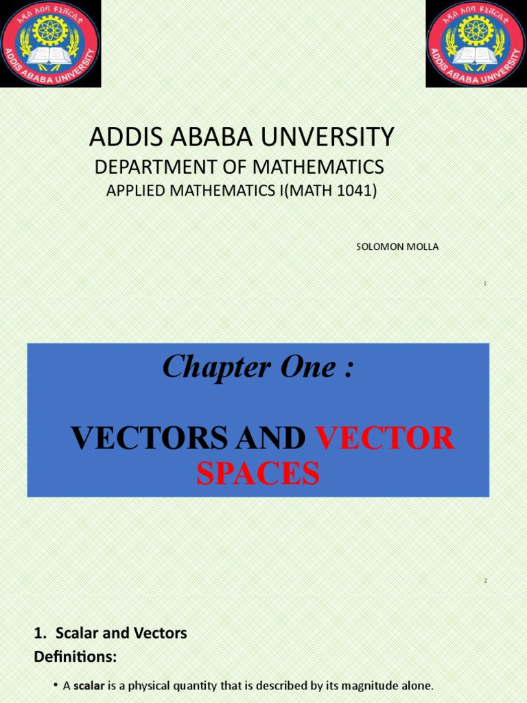 Applied Mathematics I Math 1041 | PDF | Vector Space | Euclidean Vector