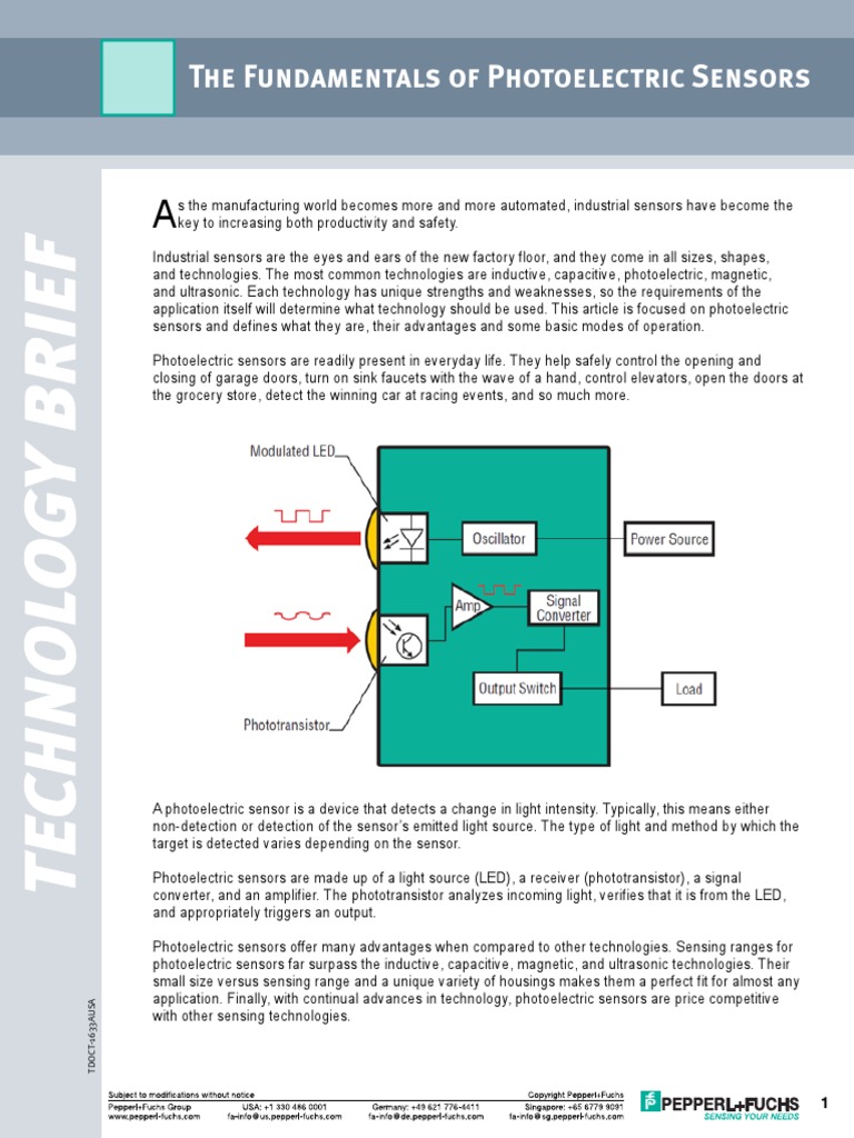 Fundamentals of Photoelectric Sensors | PDF | Optical Fiber | Infrared