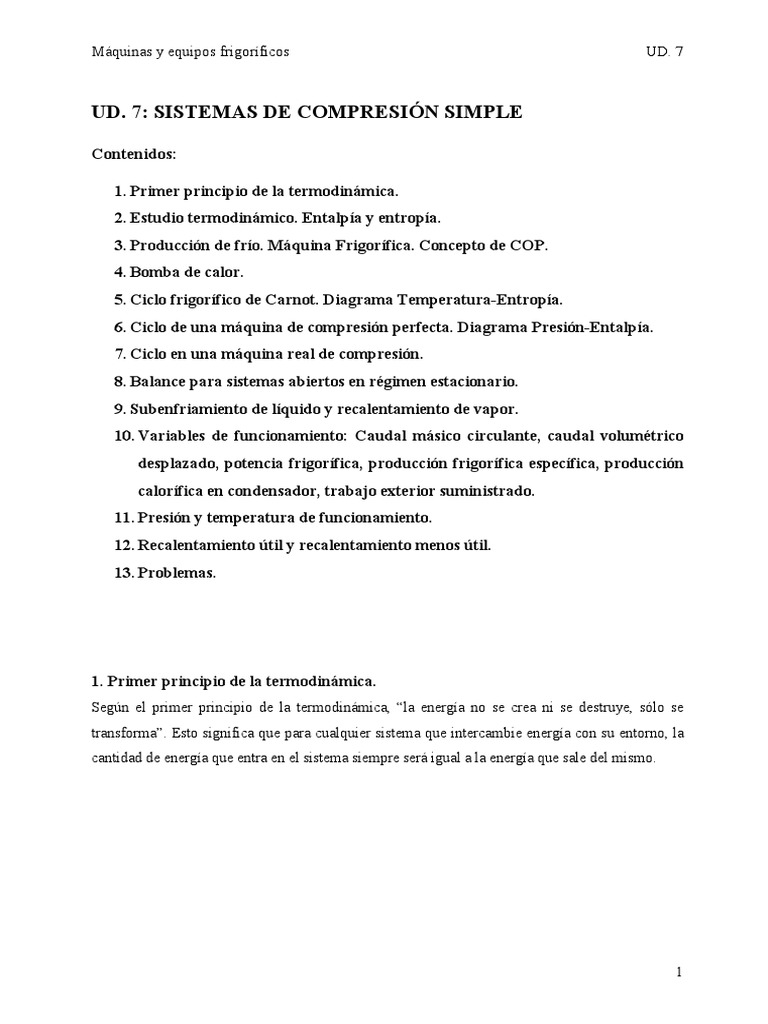 Sistemas de Compresión en Refrigeración | PDF | Bomba de calor ...