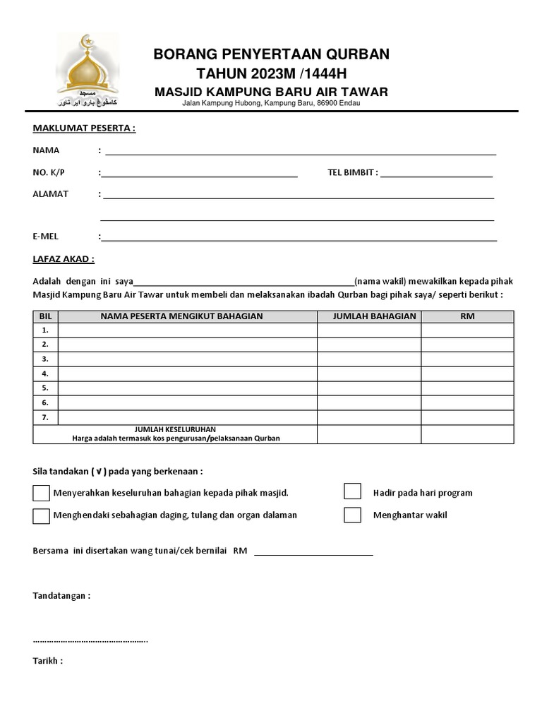 Borang Korban 2023 Pdf