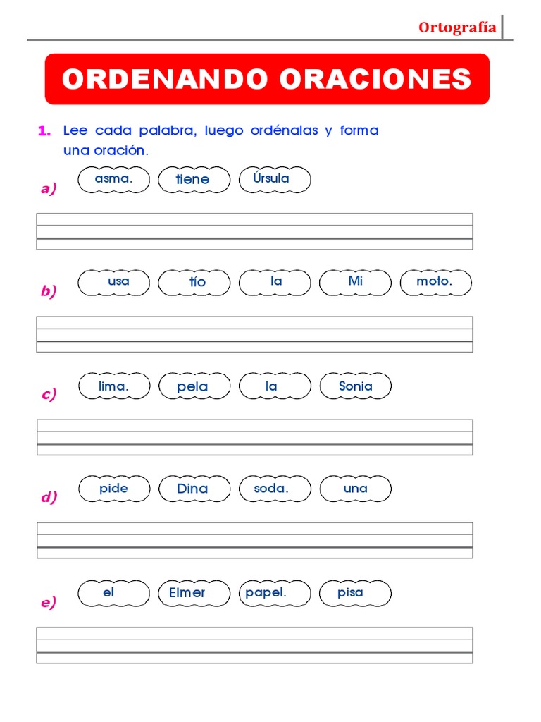 ORACIONES ORTOGRAFIA | PDF