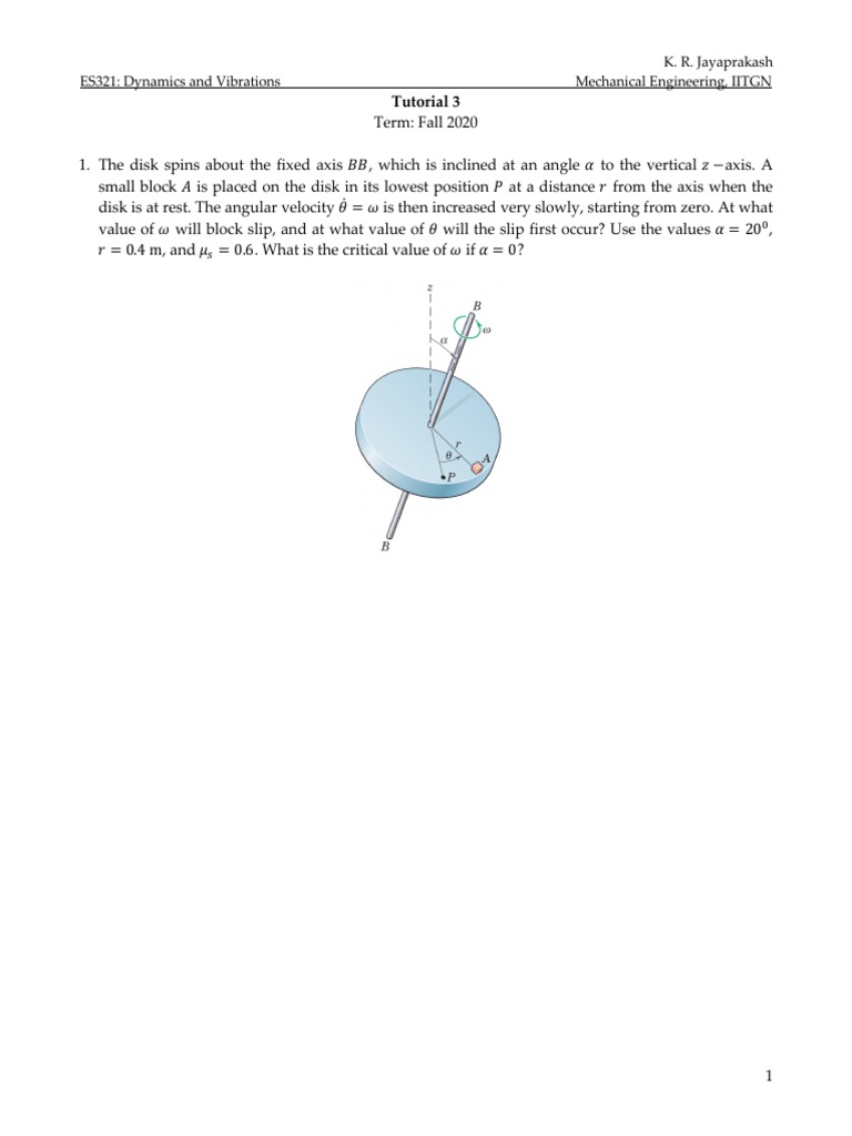 3-ES321 Tutorial3 | PDF | Theoretical Physics | Physical Sciences