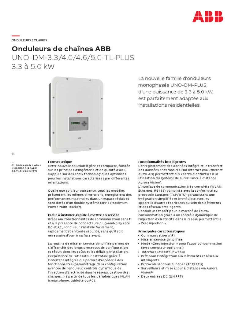 Onduleur Abb Fiche Technique | PDF | Onduleur | Ethernet