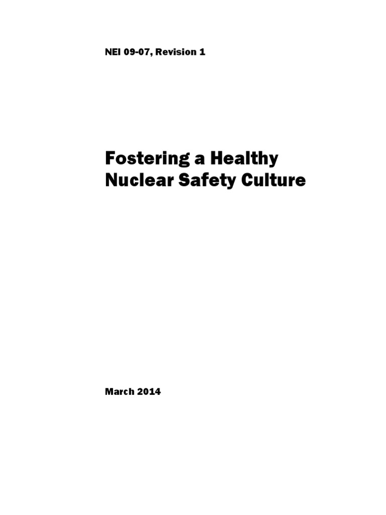 NEI 09-07 - Safety Culture - Rev 1 | PDF | Nuclear Safety And Security ...