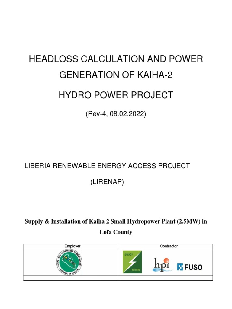 Calculation of The Net Head and Power Generation | PDF | Hydroelectricity | Hydrology