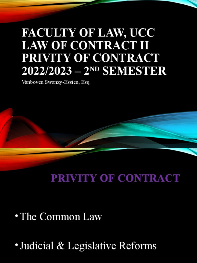 Privity of Contract | PDF | Contract Law | Civil Law (Common Law)
