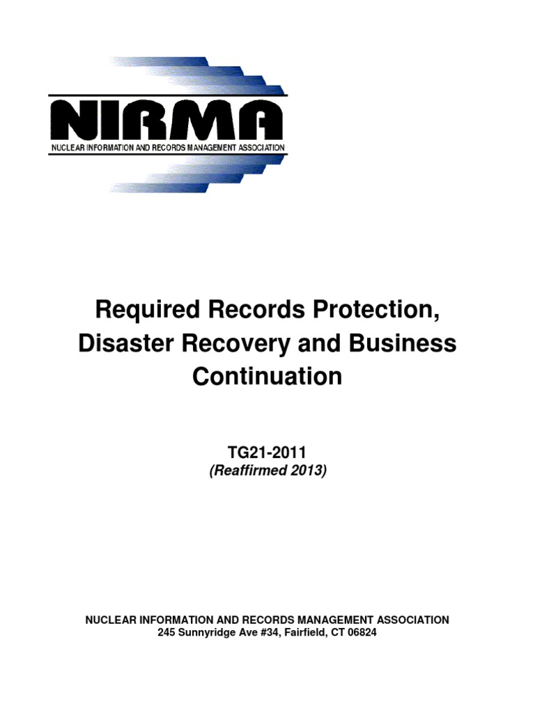 TG21 | PDF | Backup | Emergency Management