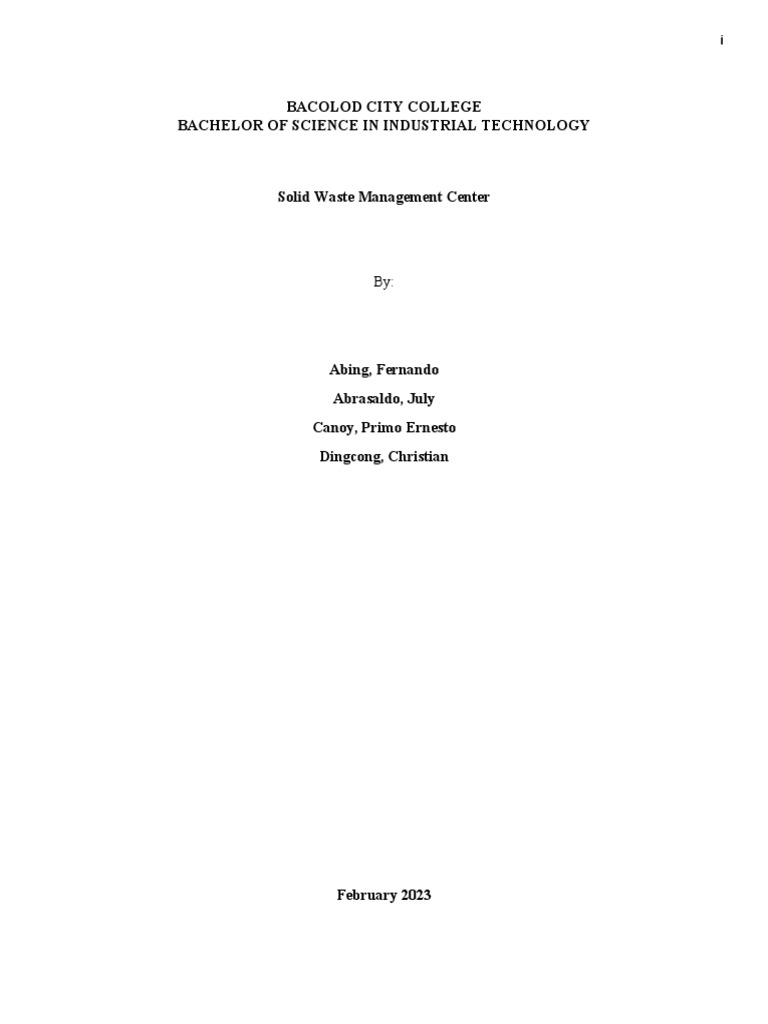 New Solid Waste Treatment Facility Chapter 1 | PDF | Municipal Solid ... New Solid Waste Treatment Facility Chapter 1 | PDF | Municipal Solid ...
