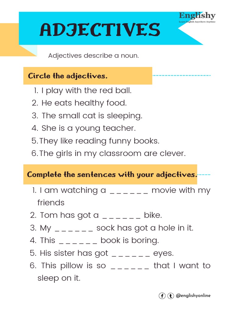 Adjective Worksheet | PDF