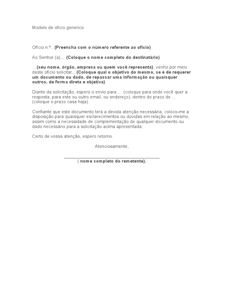 Modelo de Oficio Generico | PDF