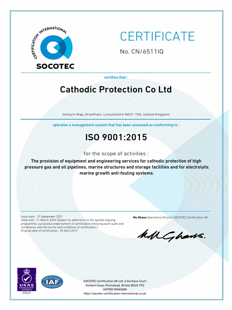 ISO 9001 Certificate CPC | PDF