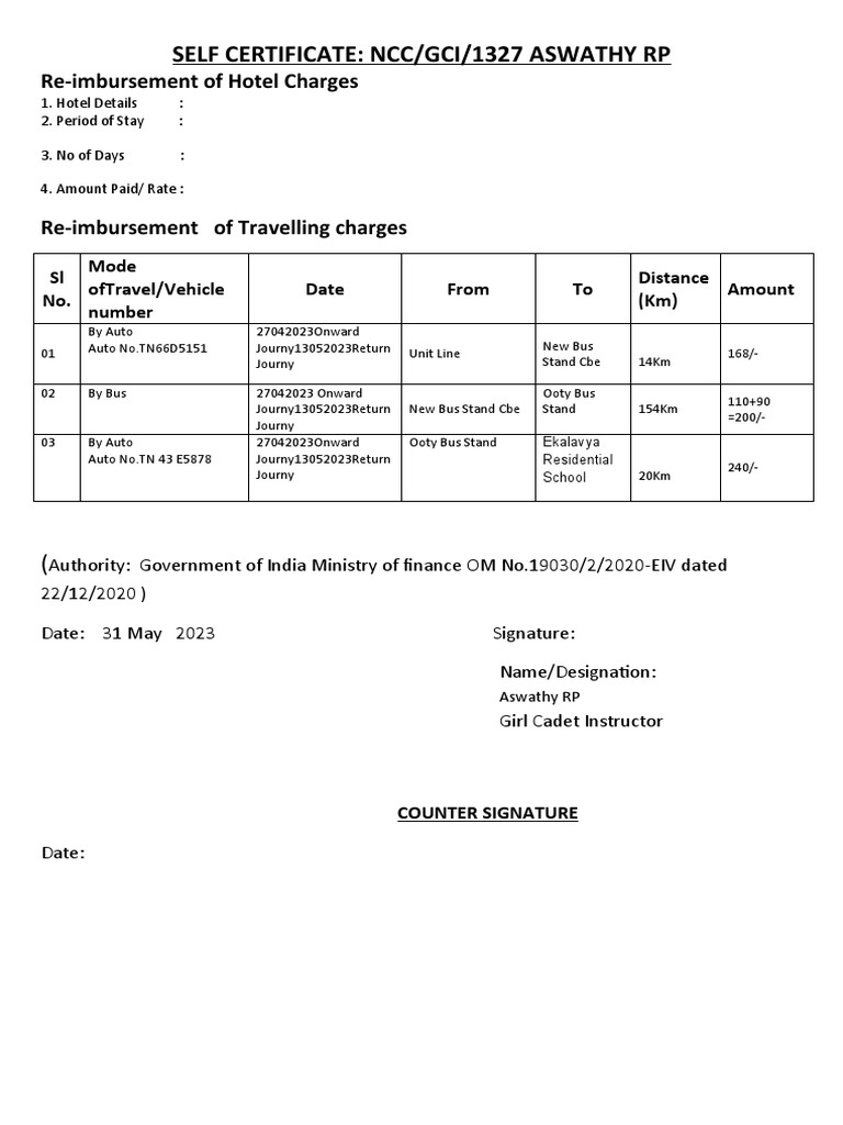 Self Certificate | PDF