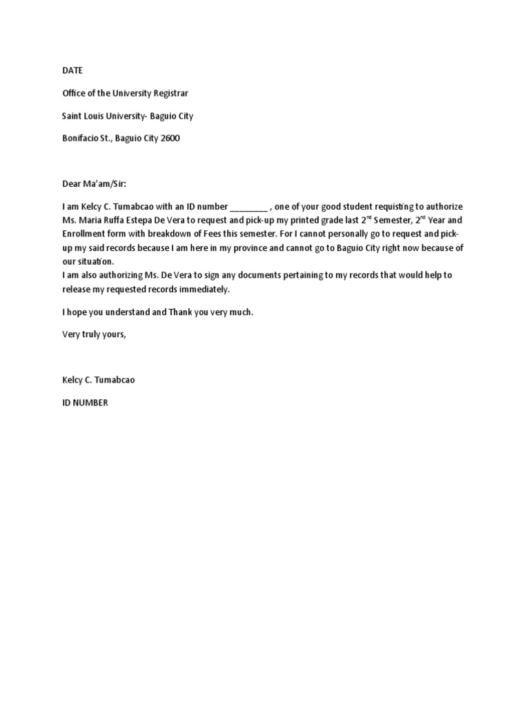 Authorization Letter Pdf