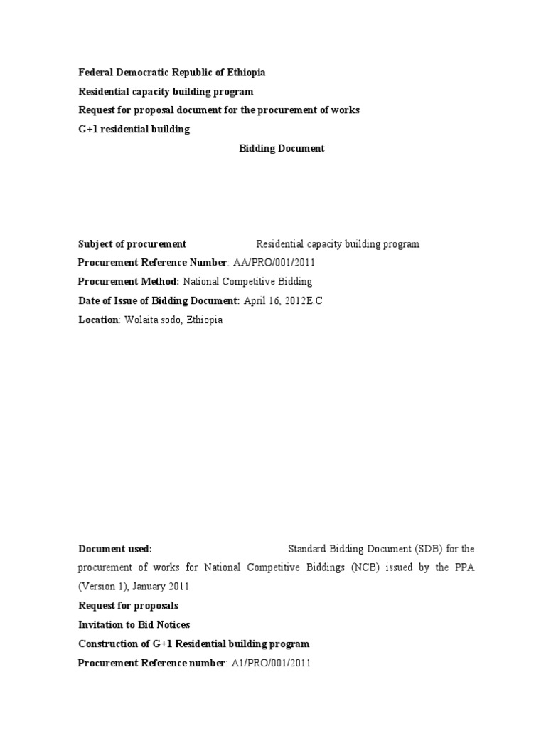 Meazawu Tender Document | Download Free PDF | Procurement | Employment