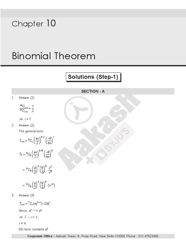 CLS - ENG 23 24 XI - Mat - Target 4 - Level 1 - Chapter 10 | PDF | Numbers | Mathematical Objects