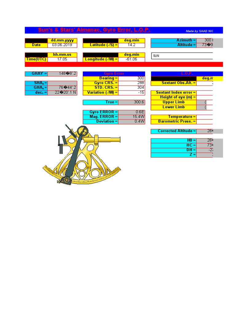 Almanac Sun Stars | PDF