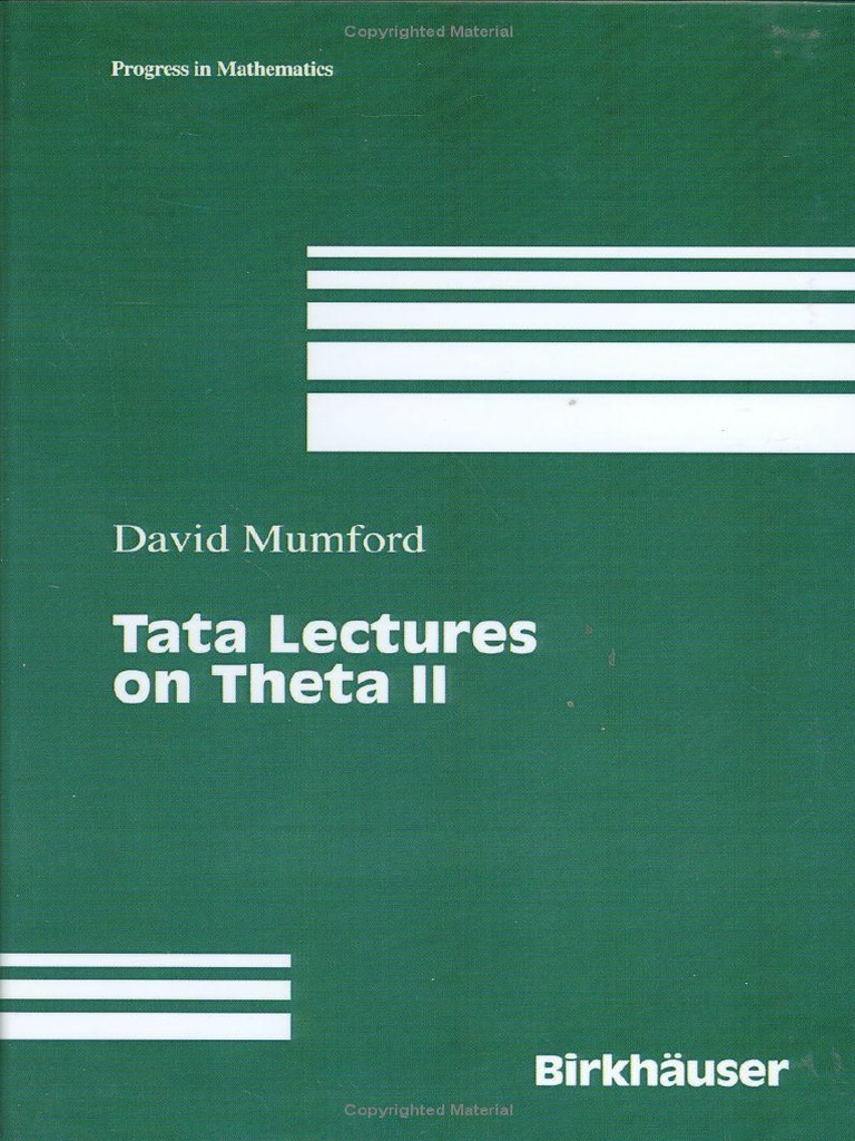 (David Mumford) Tata Lectures On Theta II Jacobia | PDF