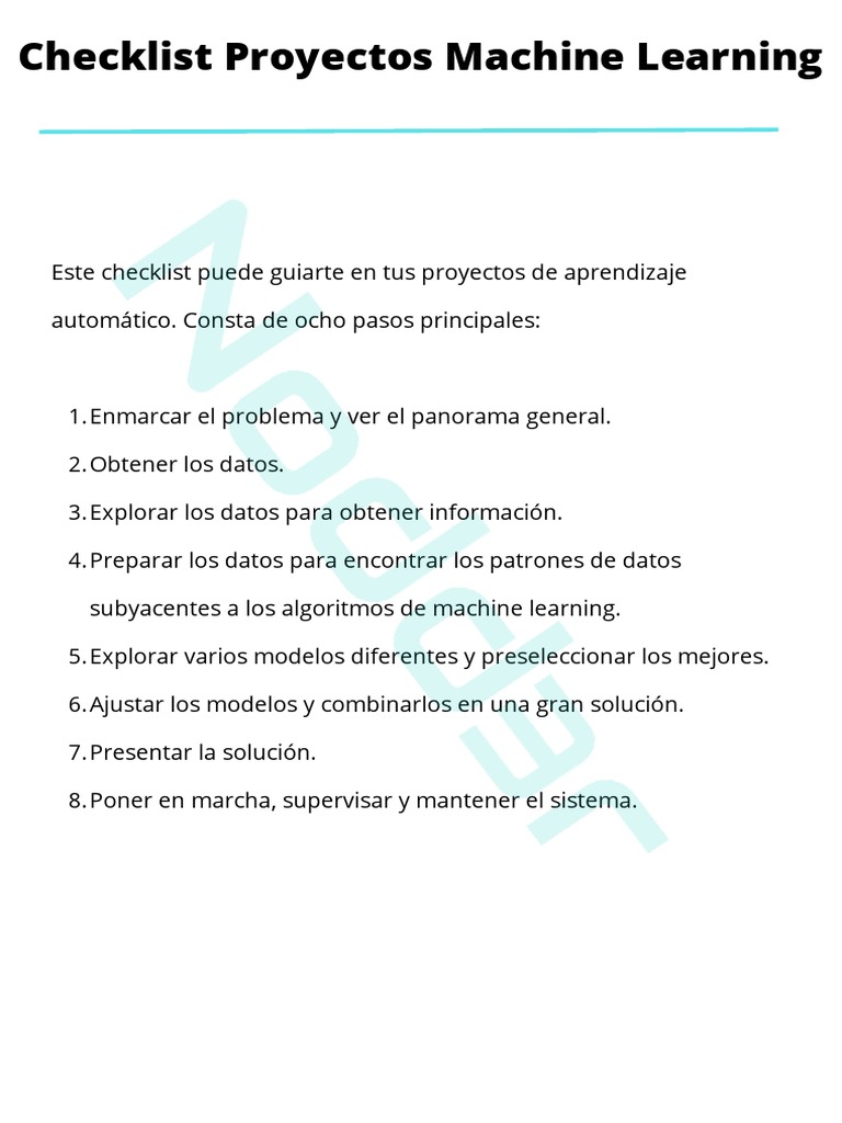 Checklist Proyectos ML | PDF | Aprendizaje automático | Validación Cruzada (Estadísticas)