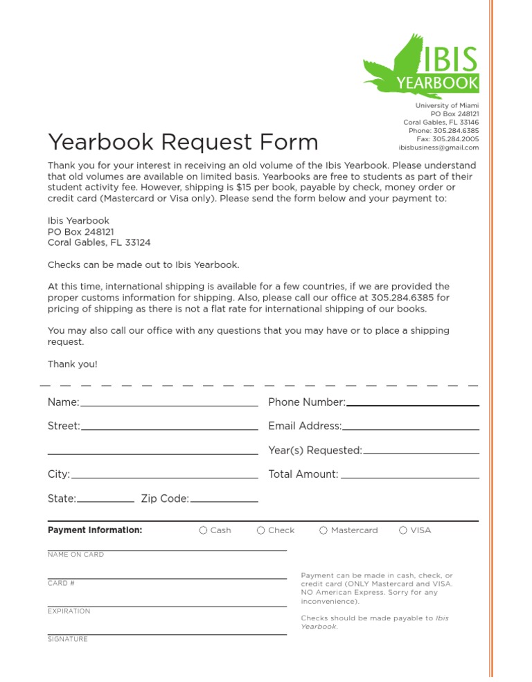 Requesting Ibis Yearbook Volumes | PDF