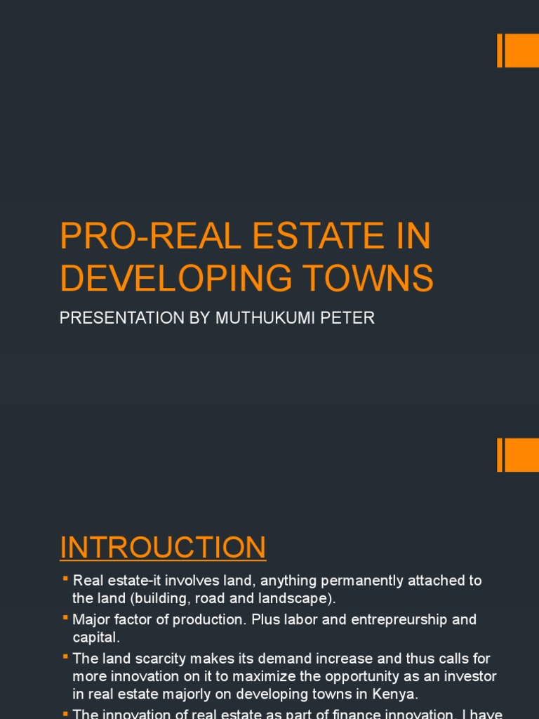 Pro-Real Estate in Developing Towns | PDF | Investing | Net Present Value