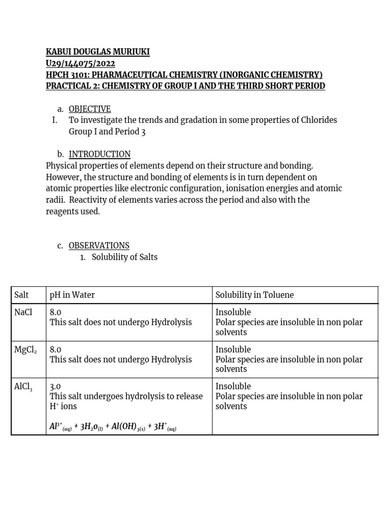 Pharm Chem Practical 2 | PDF