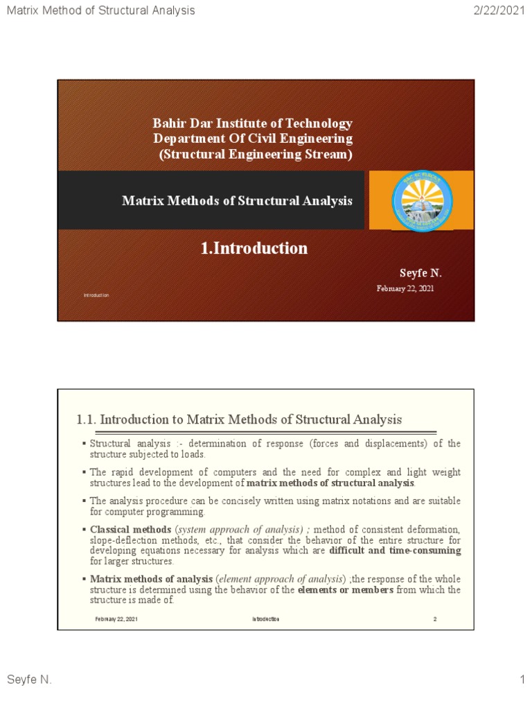 Matrix Methods in Structural Analysis | PDF | Structural Analysis | Truss