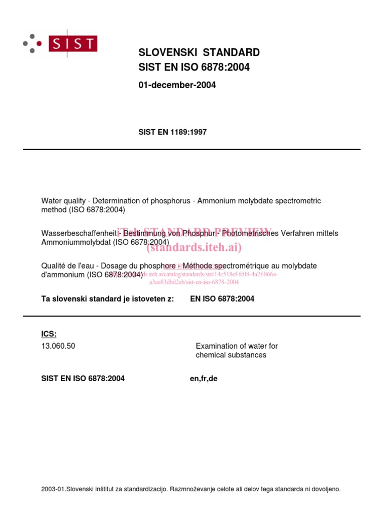 Iso 6878 2004 | PDF | International Organization For Standardization ...