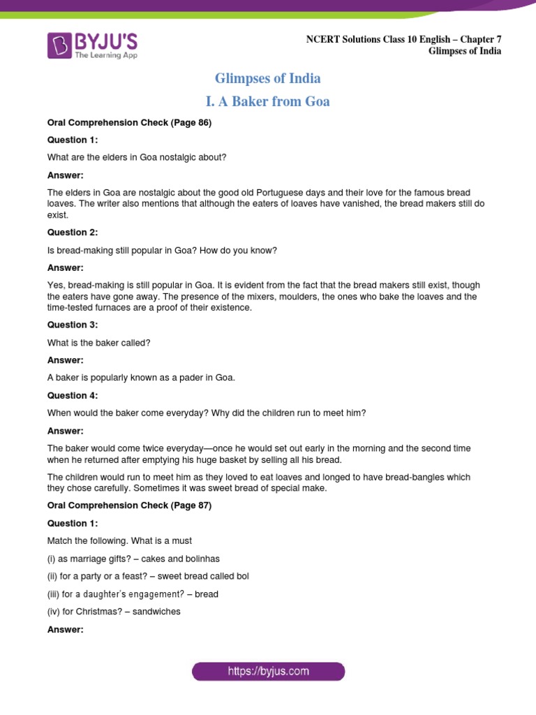 NCERT Solutions For Class 10 English First Flight Chapter 7 Glimpses of India 2 | PDF | Tea