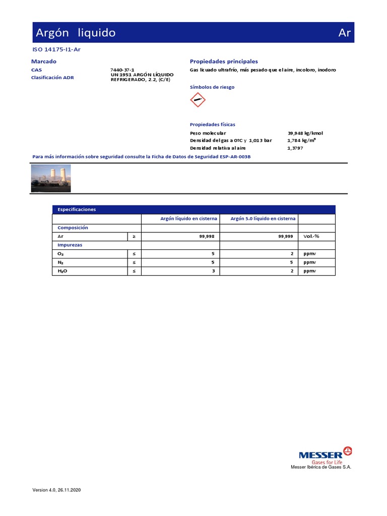 Argón Líquido | PDF