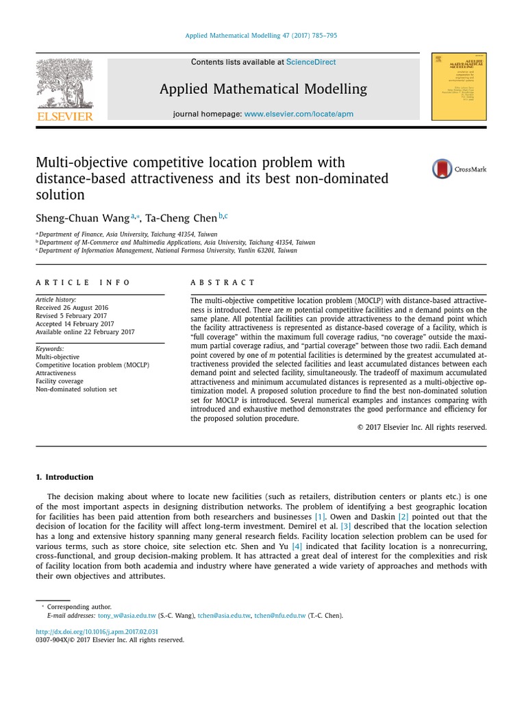 Wang 2017 Multi-Objective Competitive Location Problem With Distance ... Wang 2017 Multi-Objective Competitive Location Problem With Distance ...
