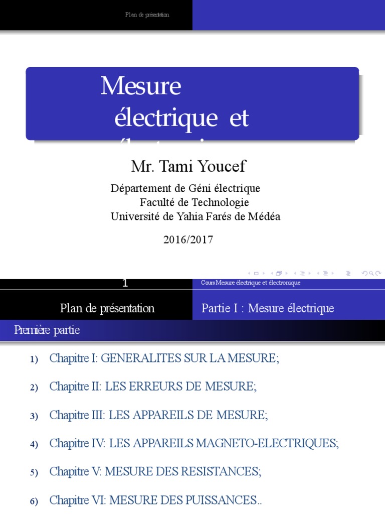 Chapitre 1, 2 - Généralité Sur La Mesure, Les Erreurs de Mesure ...