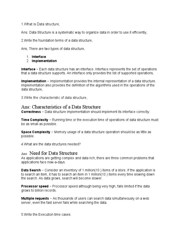 Data Structures And Algorithms Pdf Data Structure Algorithms
