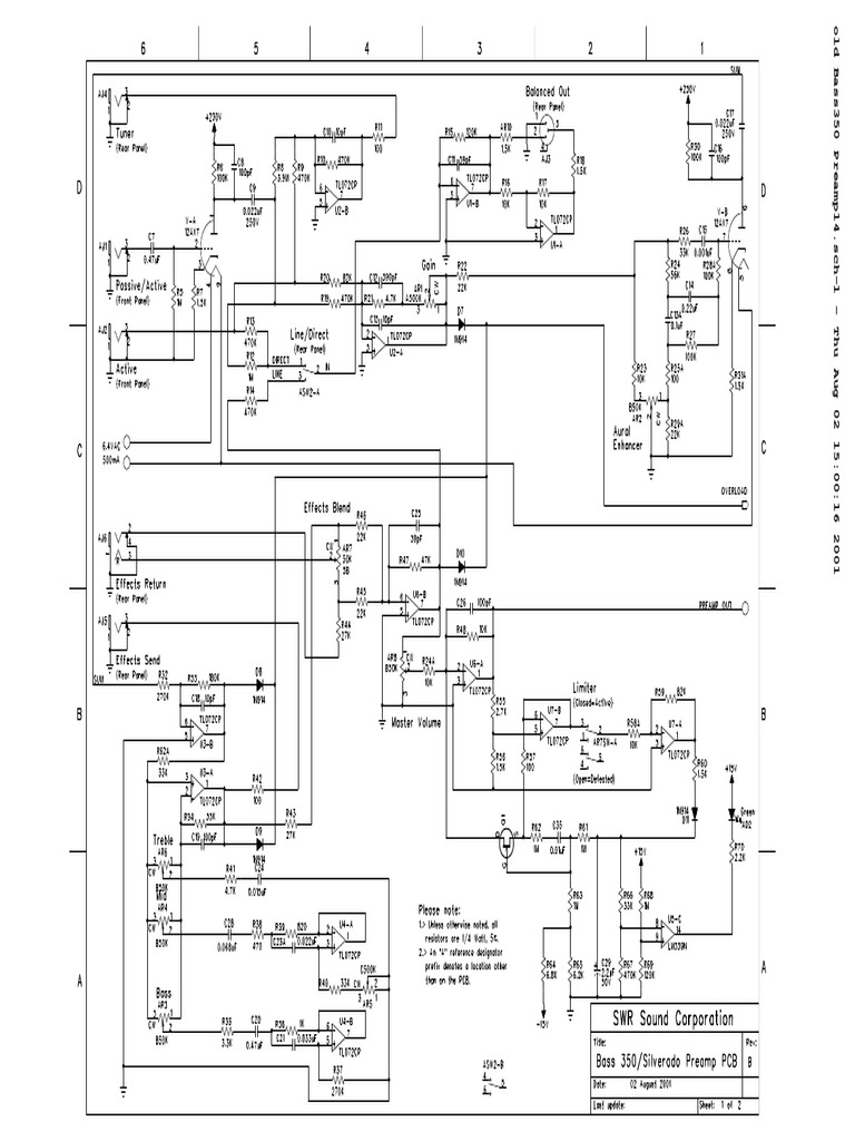 SWR Bass 350 Preamp | PDF