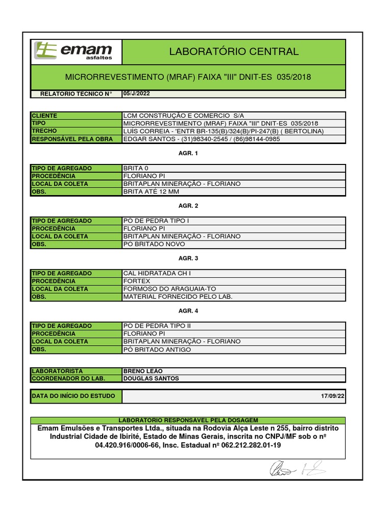 MRAF - LCM Construção - Ped. Britaplan Mineração - Floriano-1 | PDF ...