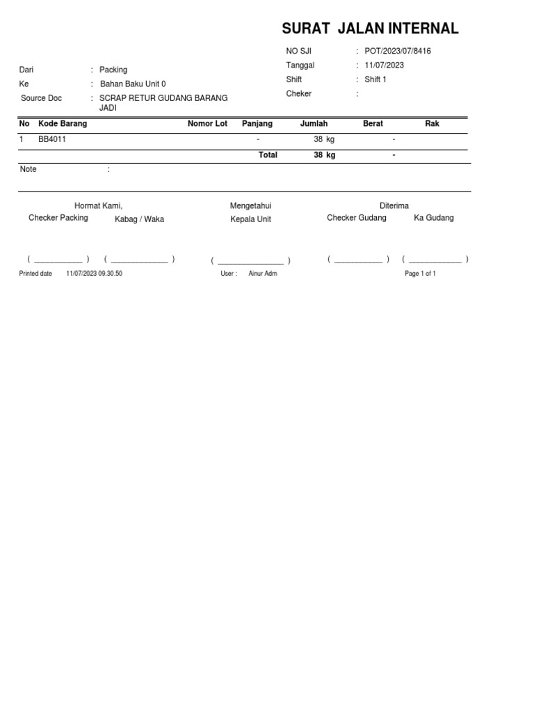 Nota Internal Transfer Production - 2023-07-11T093128.761 | PDF