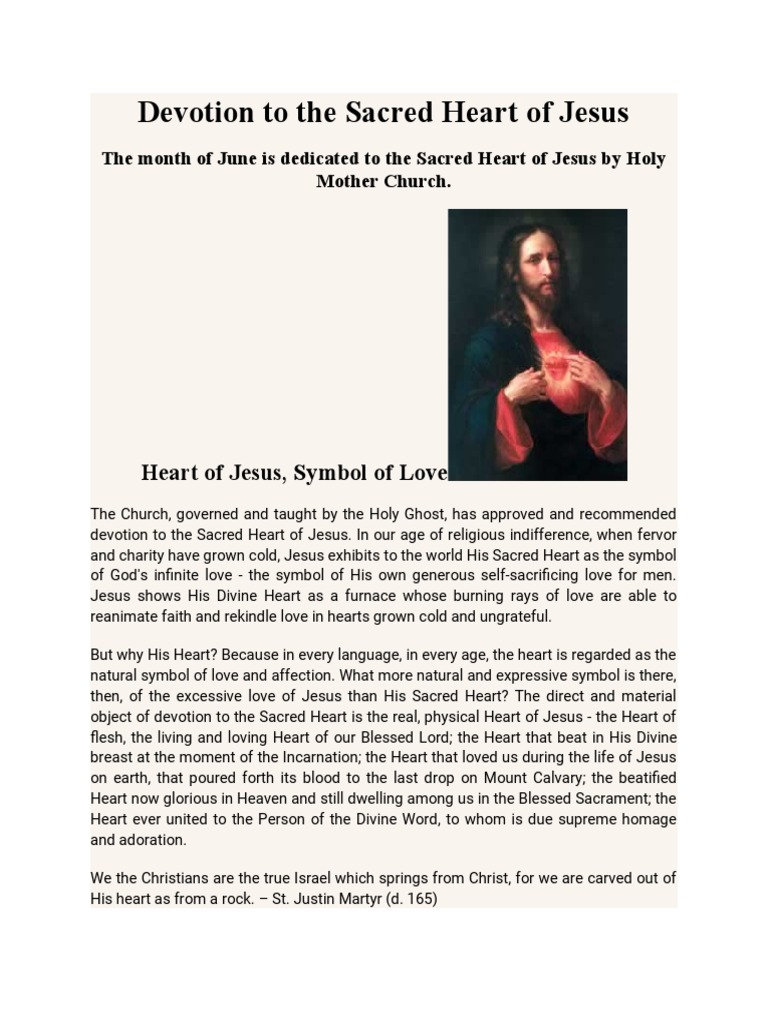 Devotion To The Sacred Heart of Jesus | PDF | Jesus | Religious Belief ...
