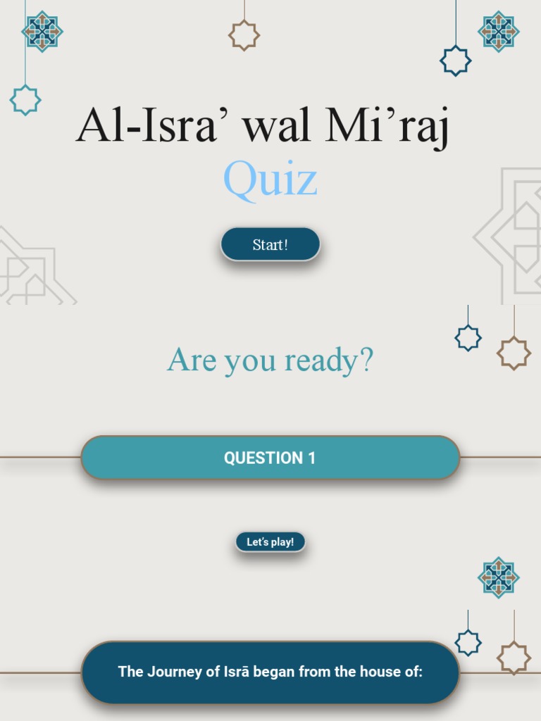 Al Isra Wal Miraj Quiz | PDF | Middle Eastern Folklore | Abrahamic Religions