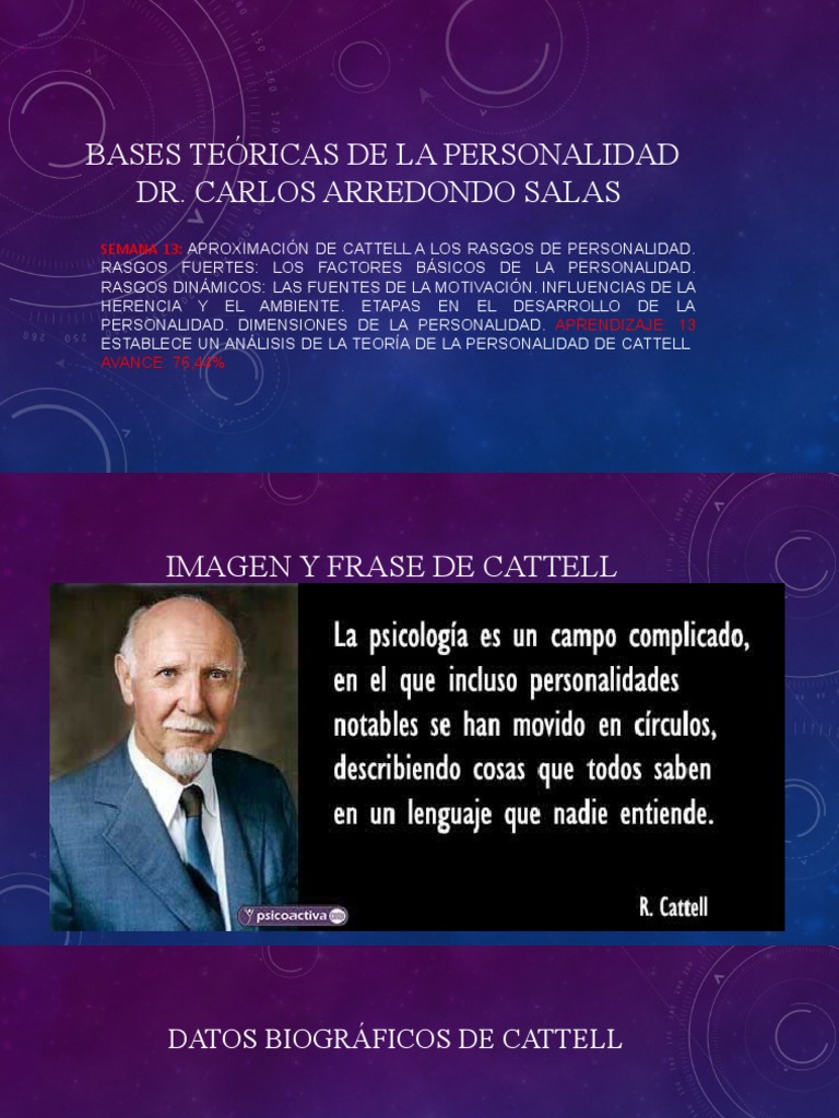 Semana 13 Teorã A de Cattell | PDF | Motivacional | Motivación