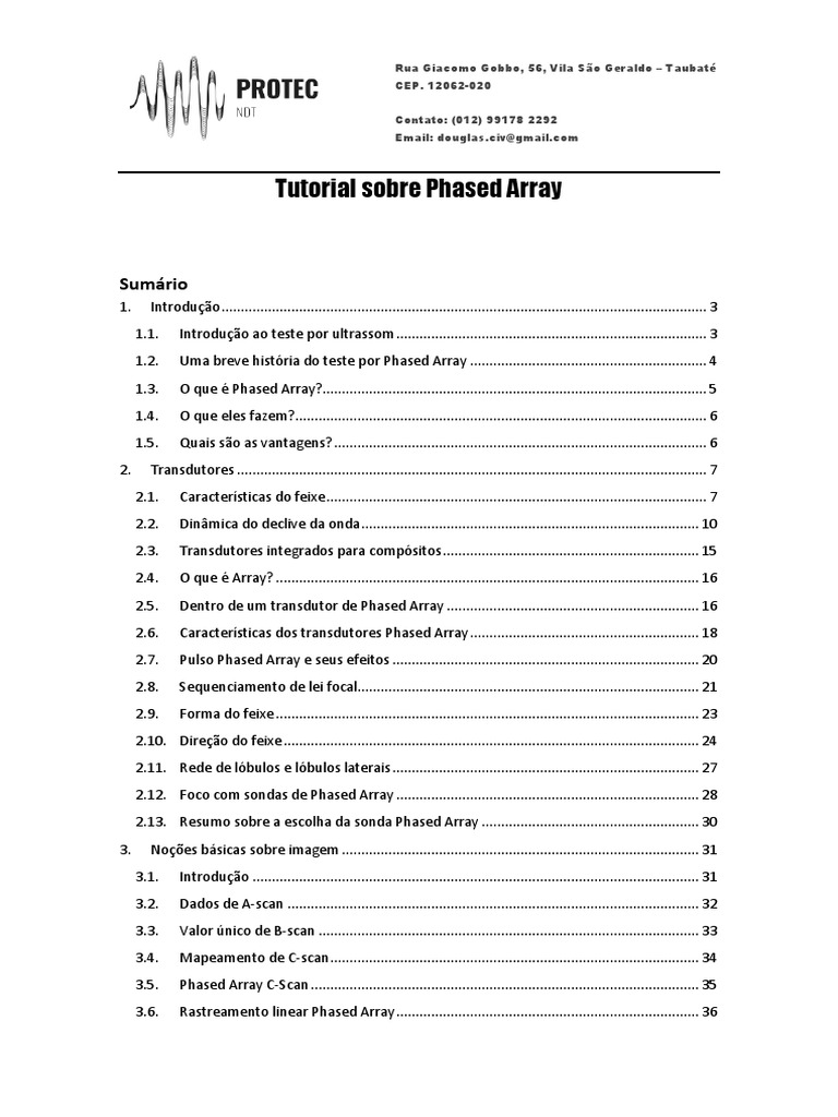 Tutorial Sobre Phased Array | PDF | Reflexão (Física) | Ondas