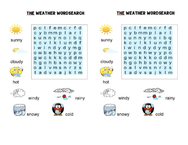 Sopa de Letras 2° (Weather) | PDF