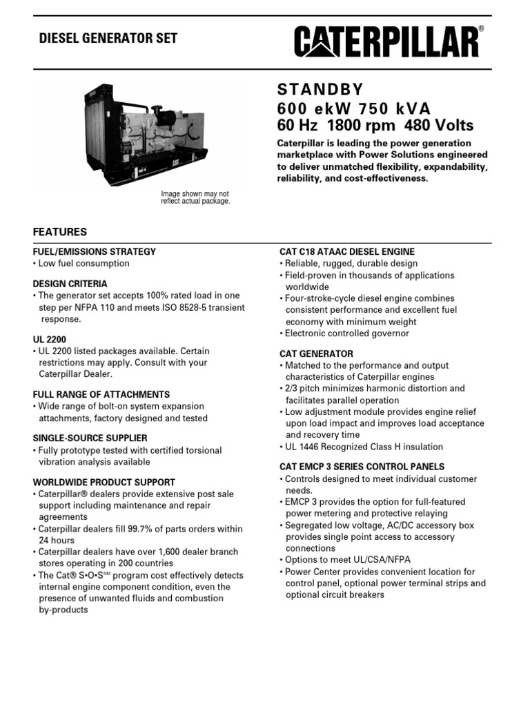 Catalogo Planta Electrica 750kva | PDF | Exhaust Gas | Engines