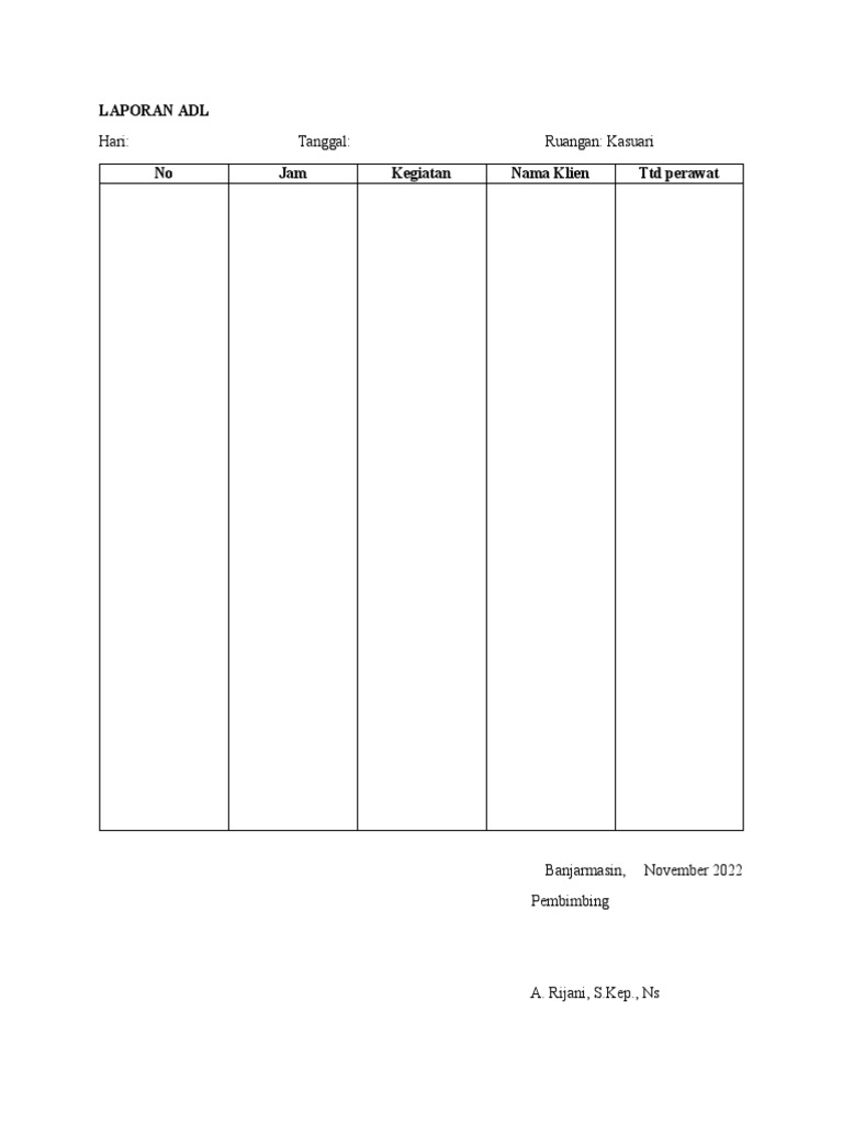 Laporan Adl | PDF