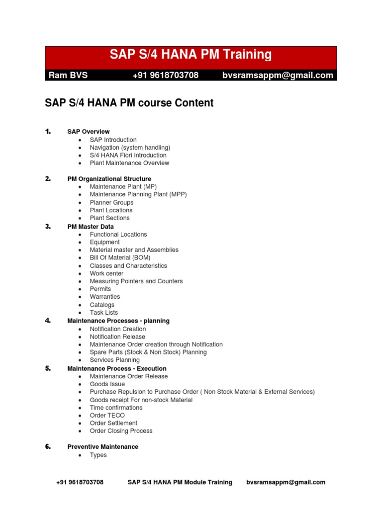 SAP S4 HANA PM Module Training2 | PDF | Software Engineering | Systems ...
